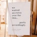 Party Accordingly Wedding Sign, Modern Wedding Welcome Sign Download ...