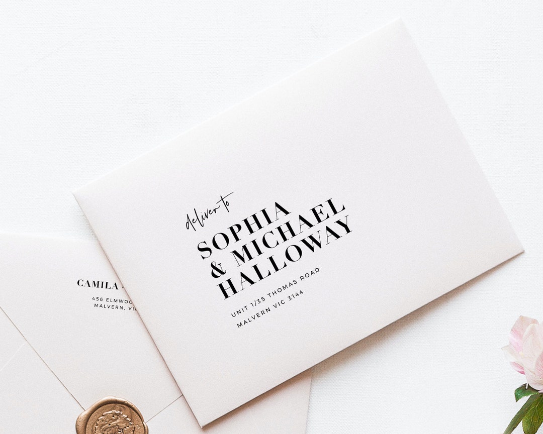 Wedding Invitation Addressing, Printable Envelope Address Template ...