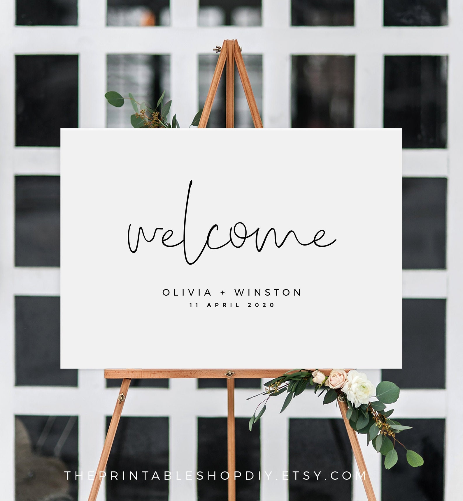 Minimalist Wedding Welcome Sign Modern Welcome Signs Minimal | Etsy