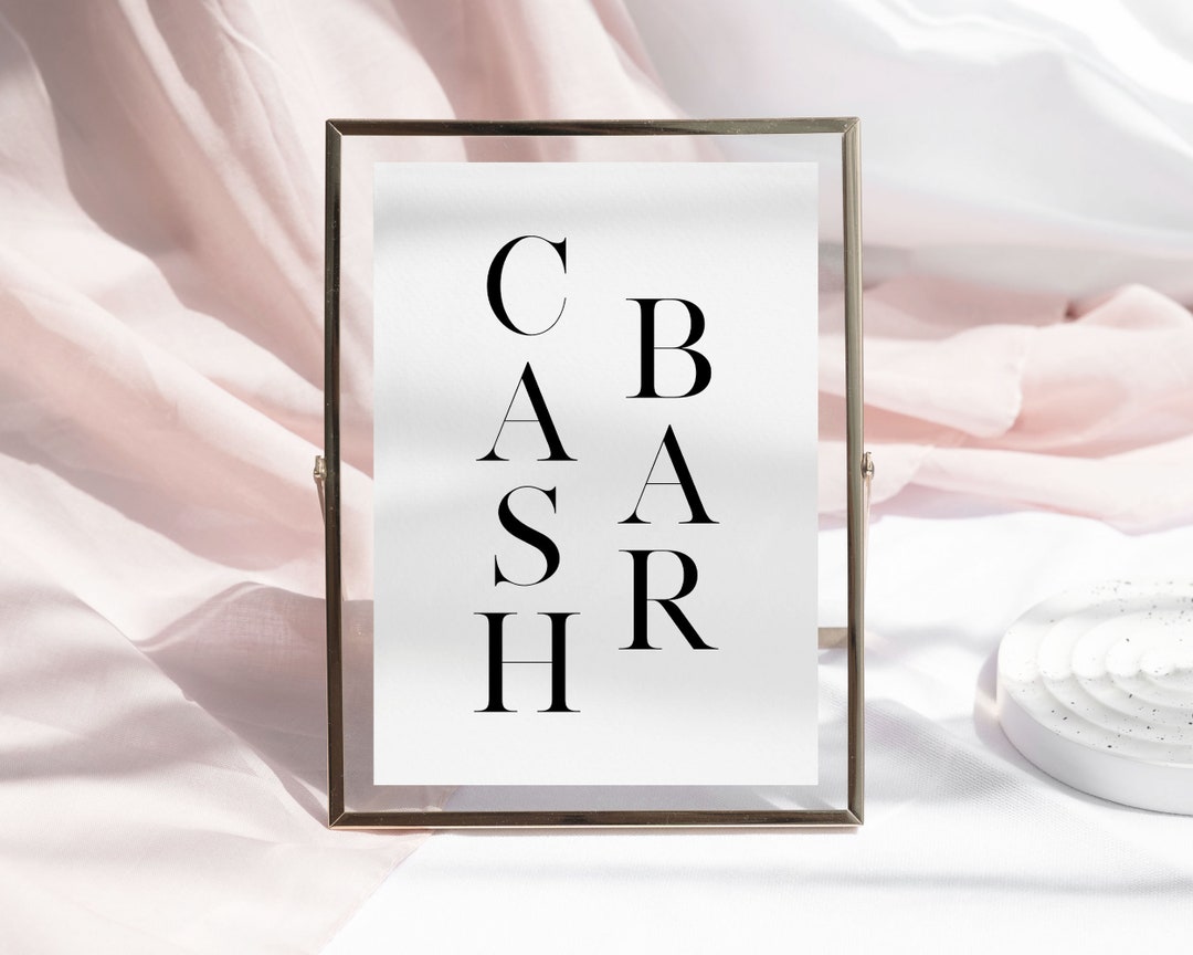 Printable Cash Bar Sign Template, Reception Sign, Modern Wedding Bar ...
