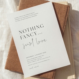 Intimate Wedding Invitation Set, Elopement After Party, Nothing Fancy ...