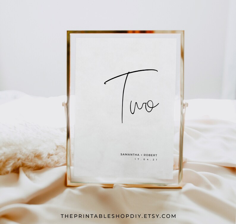 Printable Table Numbers Template Wedding Table Name Signs | Etsy