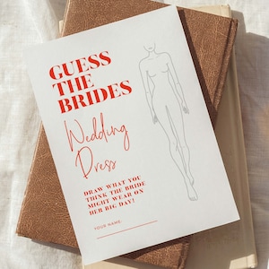 Guess the Brides Dress Template, Printable Bridal Shower Game Digital ...