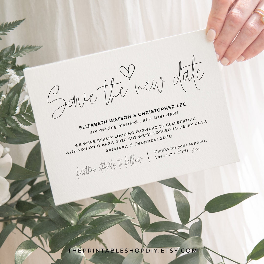 Save Our New Date Template, Digital Save the Date Modern, Resave the ...
