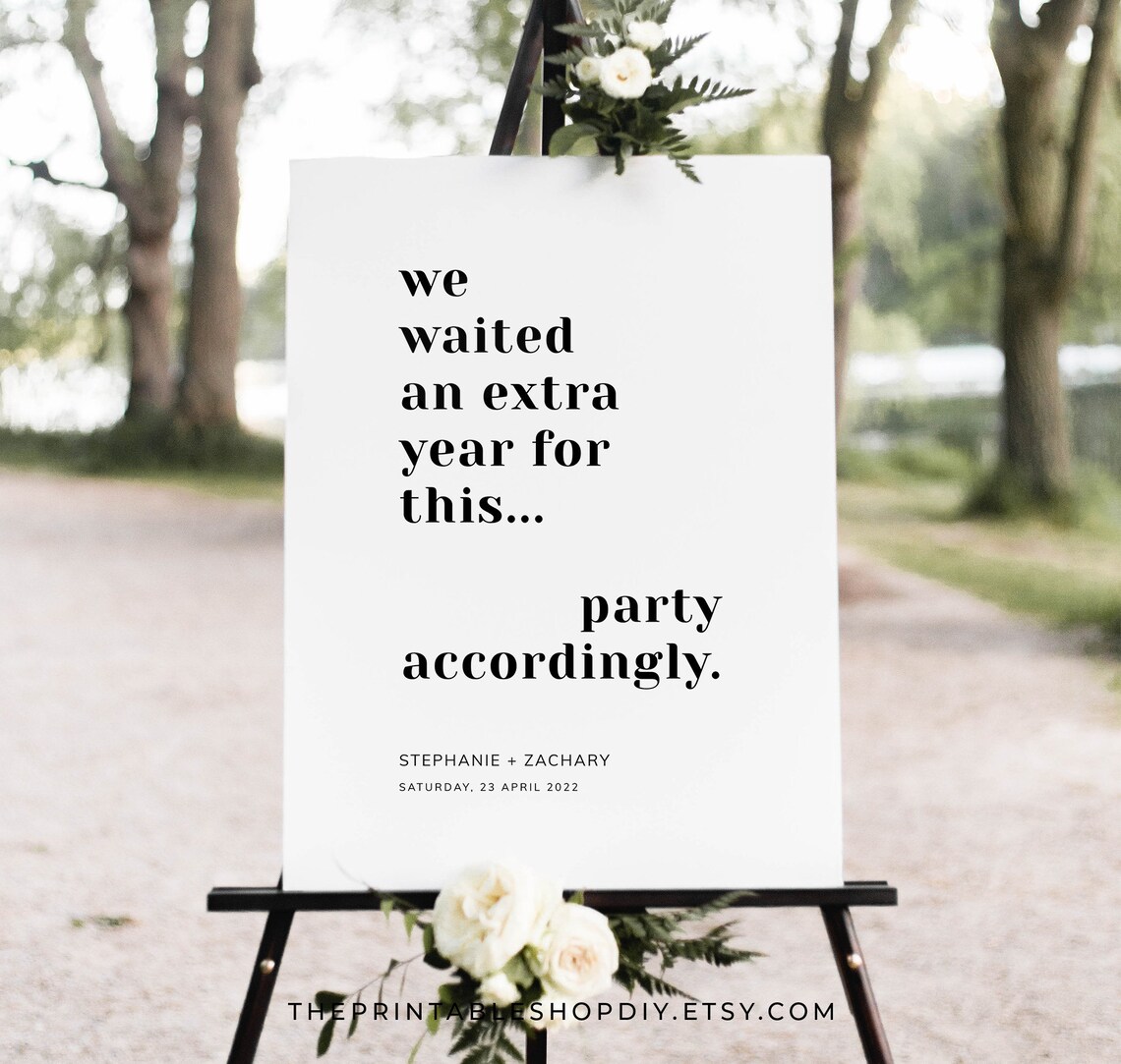 Party Accordingly Wedding Sign Modern Wedding Welcome Sign | Etsy