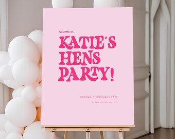 Unique Hens Party Welcome Sign Template Printable Bachelorette Party ...