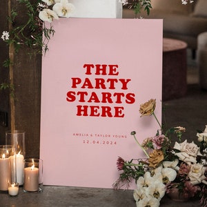 The Party Starts Here Wedding Sign Template, Fun Wedding Sign Download ...