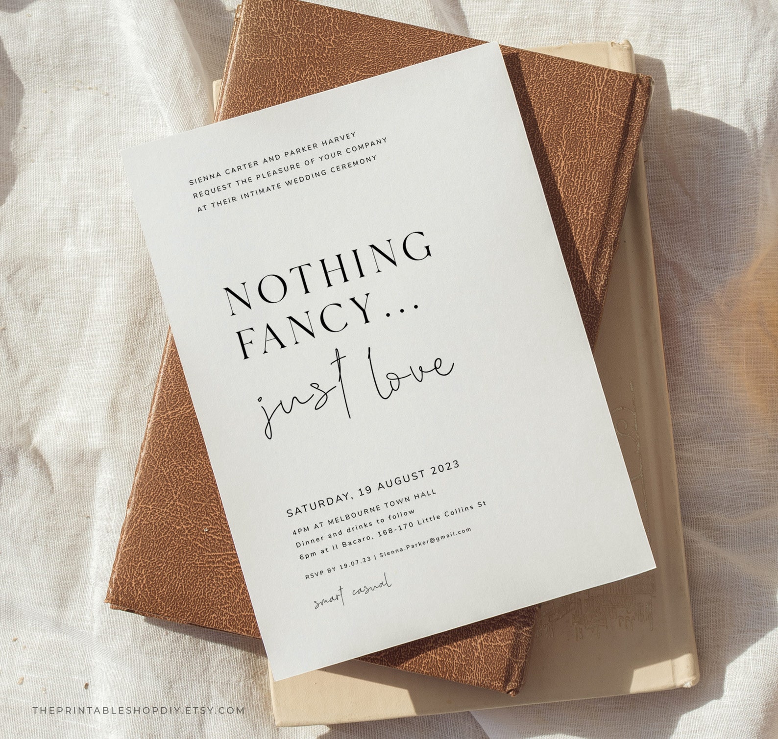 Intimate Wedding Invitation Template Nothing Fancy Just Love - Etsy