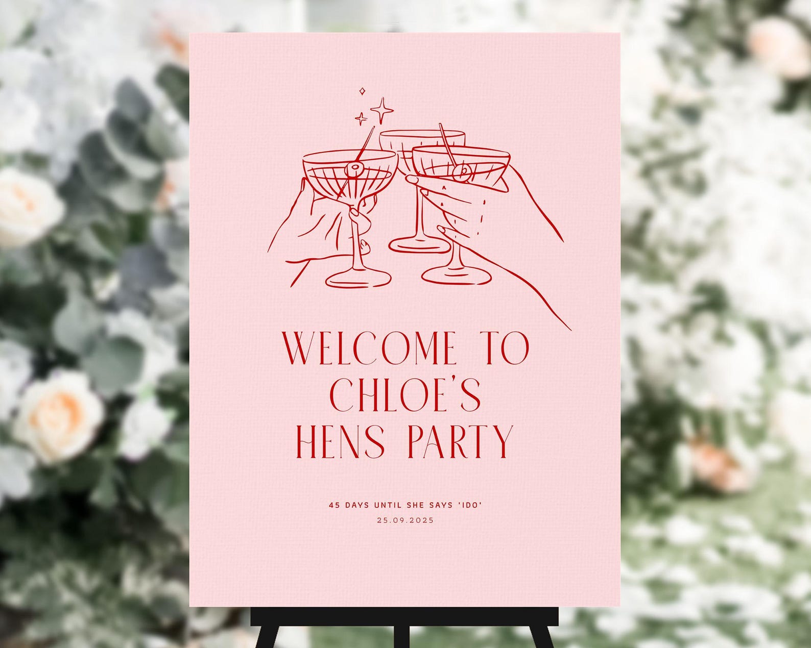 Pink Hens Party Welcome Sign Download, Hen Party Sign Template ...
