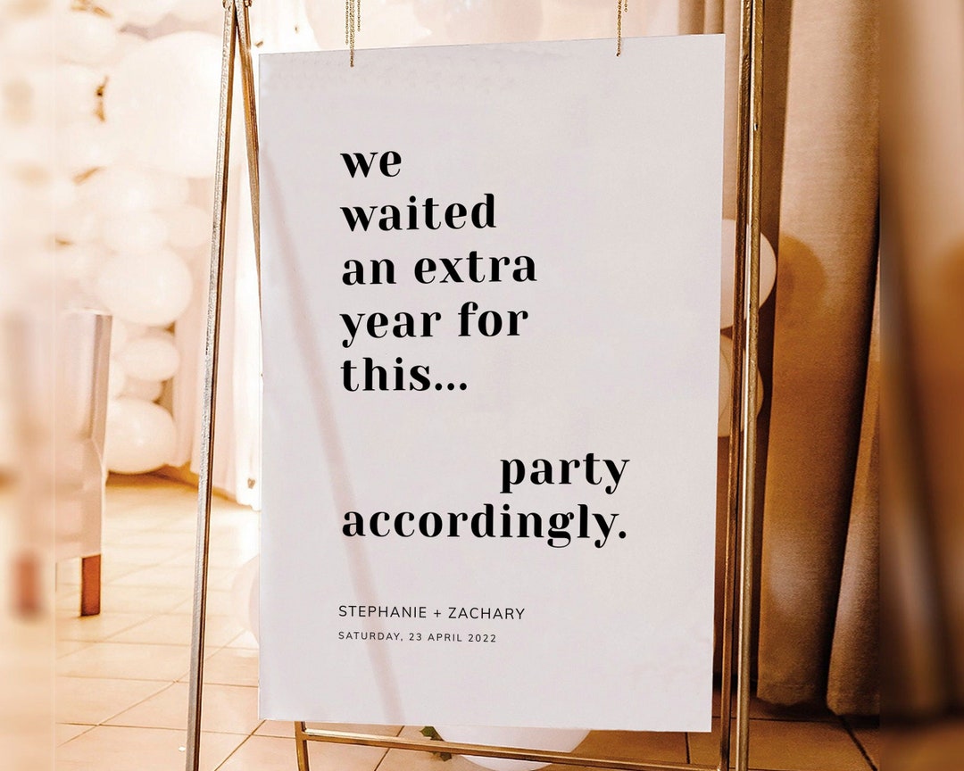 Party Accordingly Wedding Sign, Modern Wedding Welcome Sign Download ...