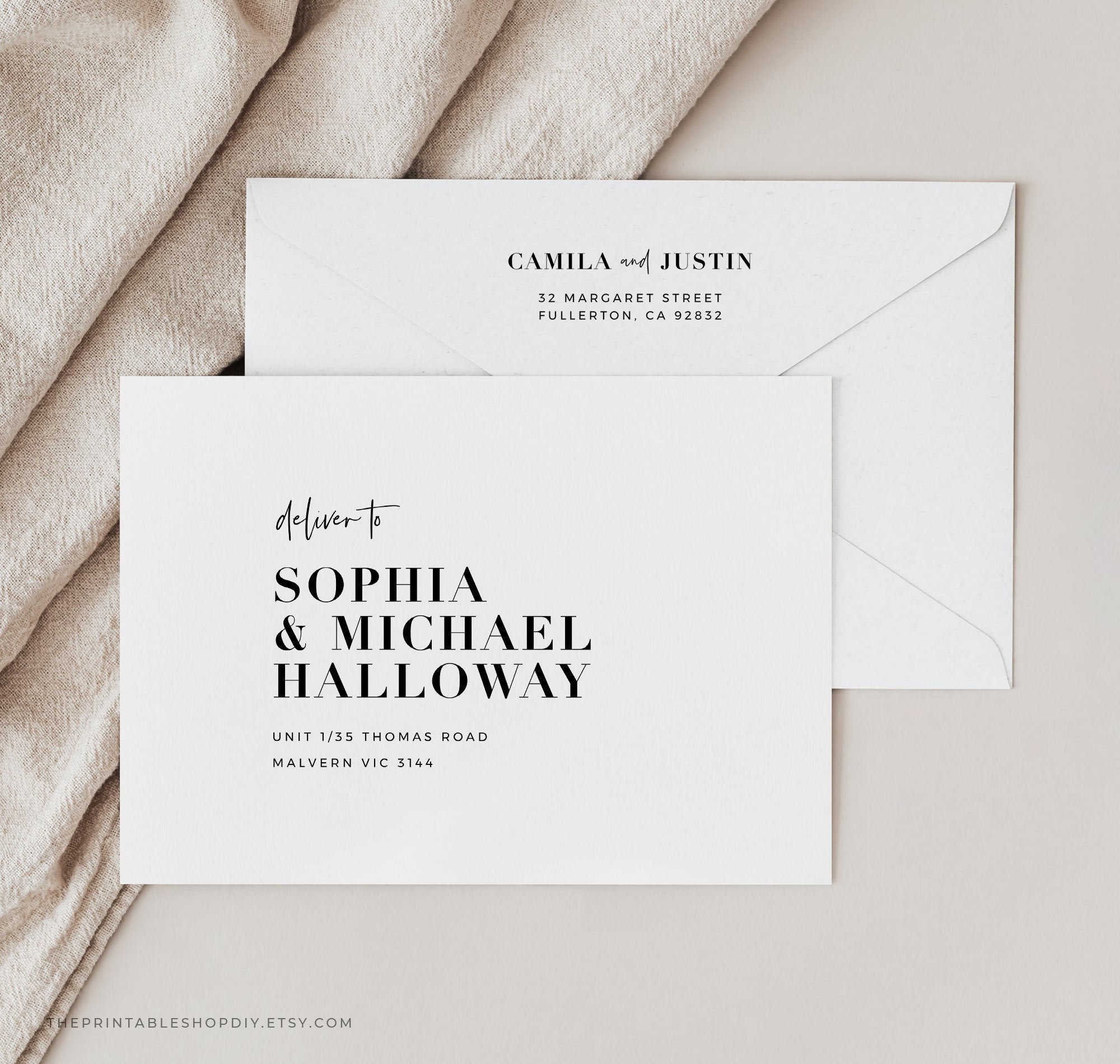 Wedding Invitation Addressing Printable Envelope Address - Etsy