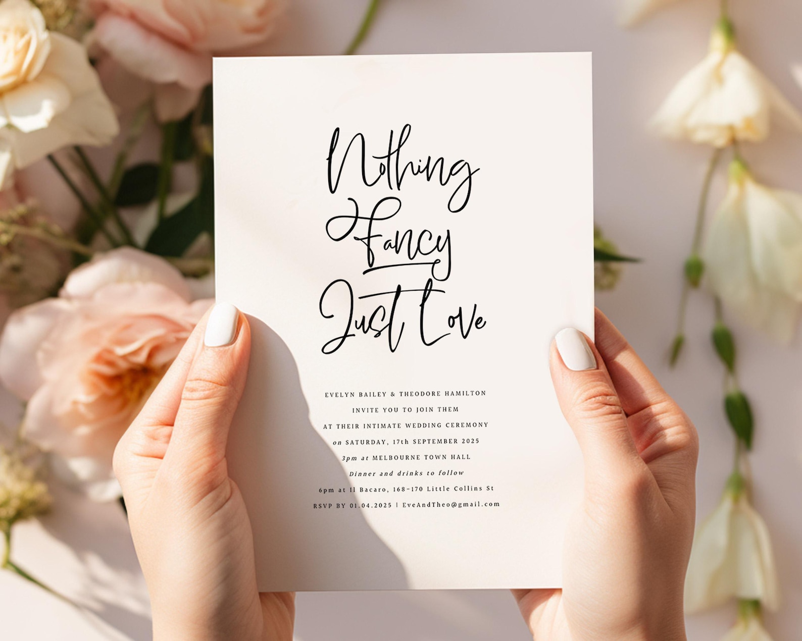 Micro Wedding Invitation Template, Nothing Fancy Just Love Invitation ...
