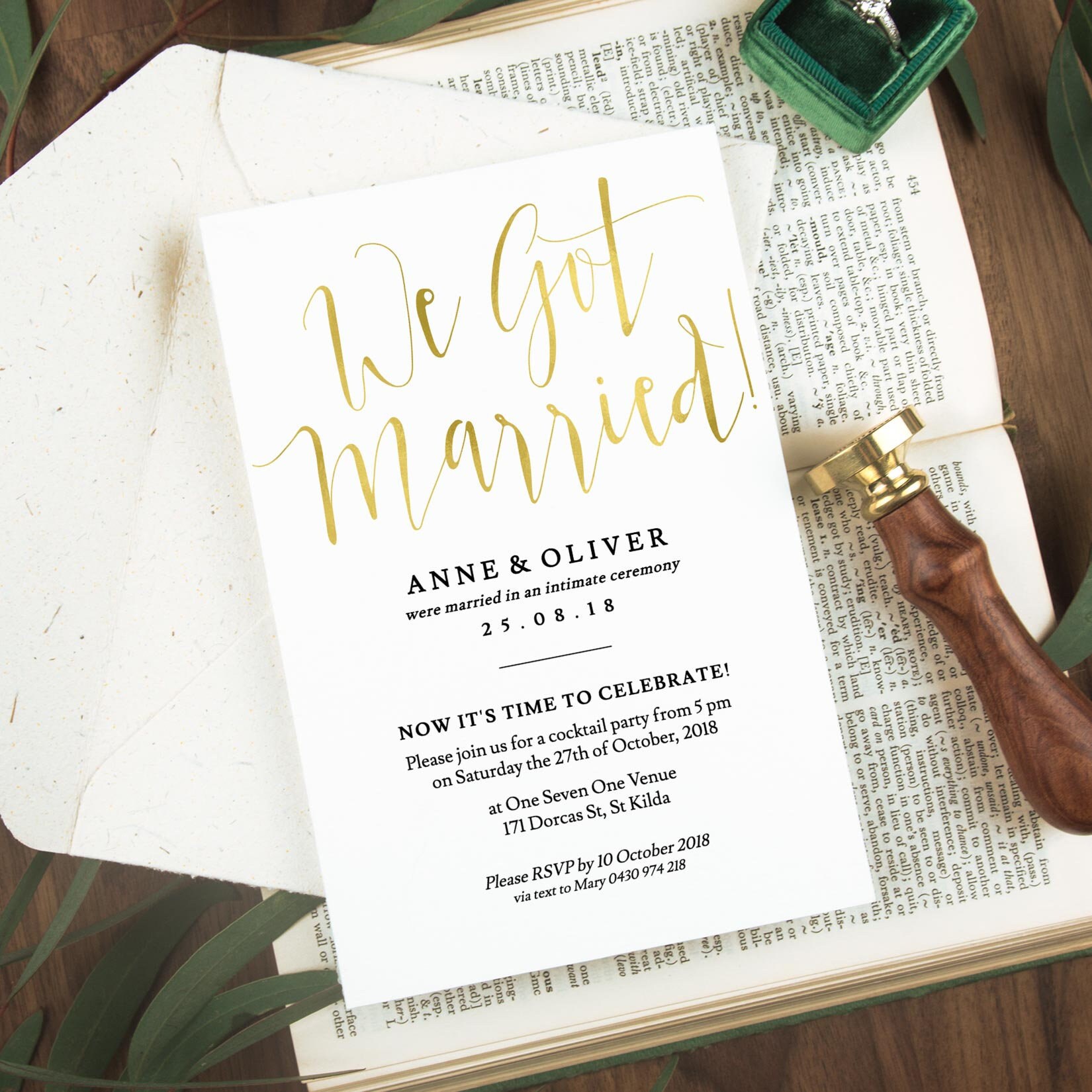 We got married wedding reception invitation Printable | Etsy