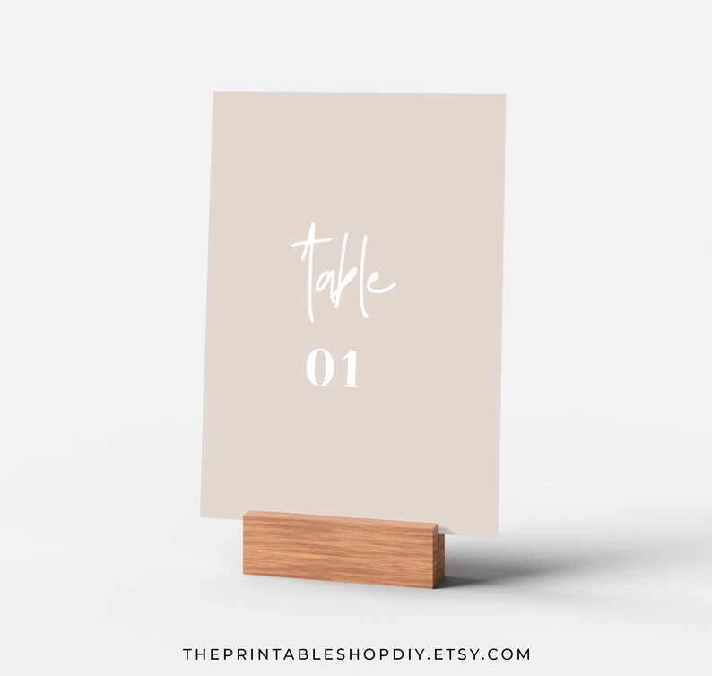 Printable Table Numbers Template Modern Wedding Signage - Etsy
