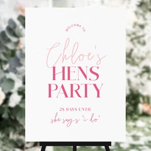 Hens Party Welcome Sign Template Download, Printable Hens Party Signage ...