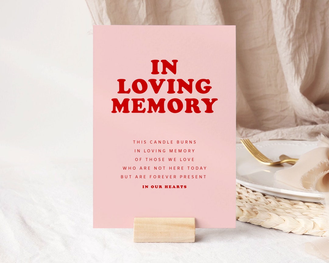 In Loving Memory Wedding Sign Printable, This Candle Burns Sign ...