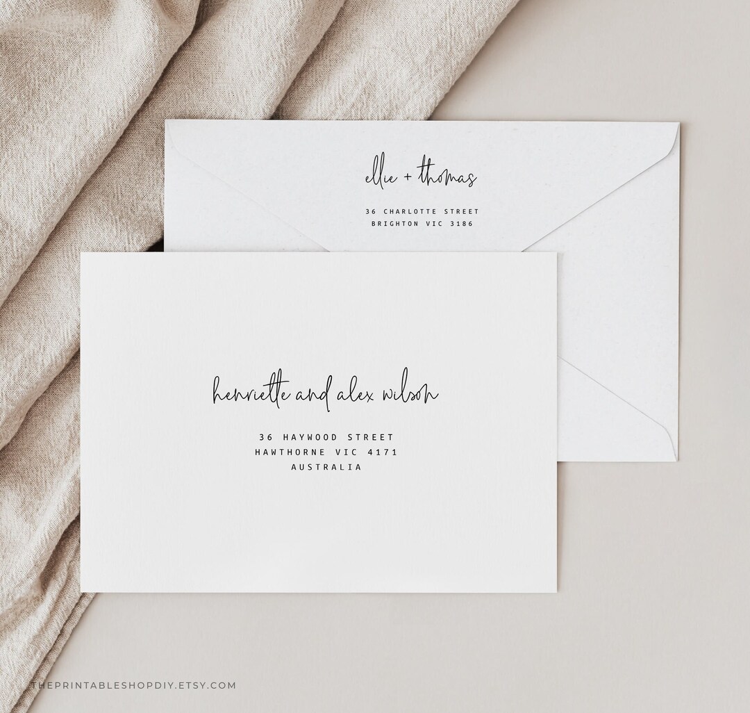 Envelope Addressing Template for an A7 Envelope Printable - Etsy