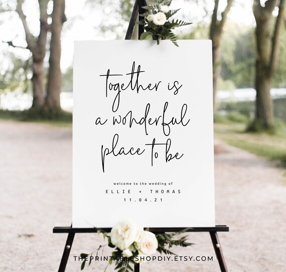 Printable Wedding Welcome Sign Template Together is A - Etsy