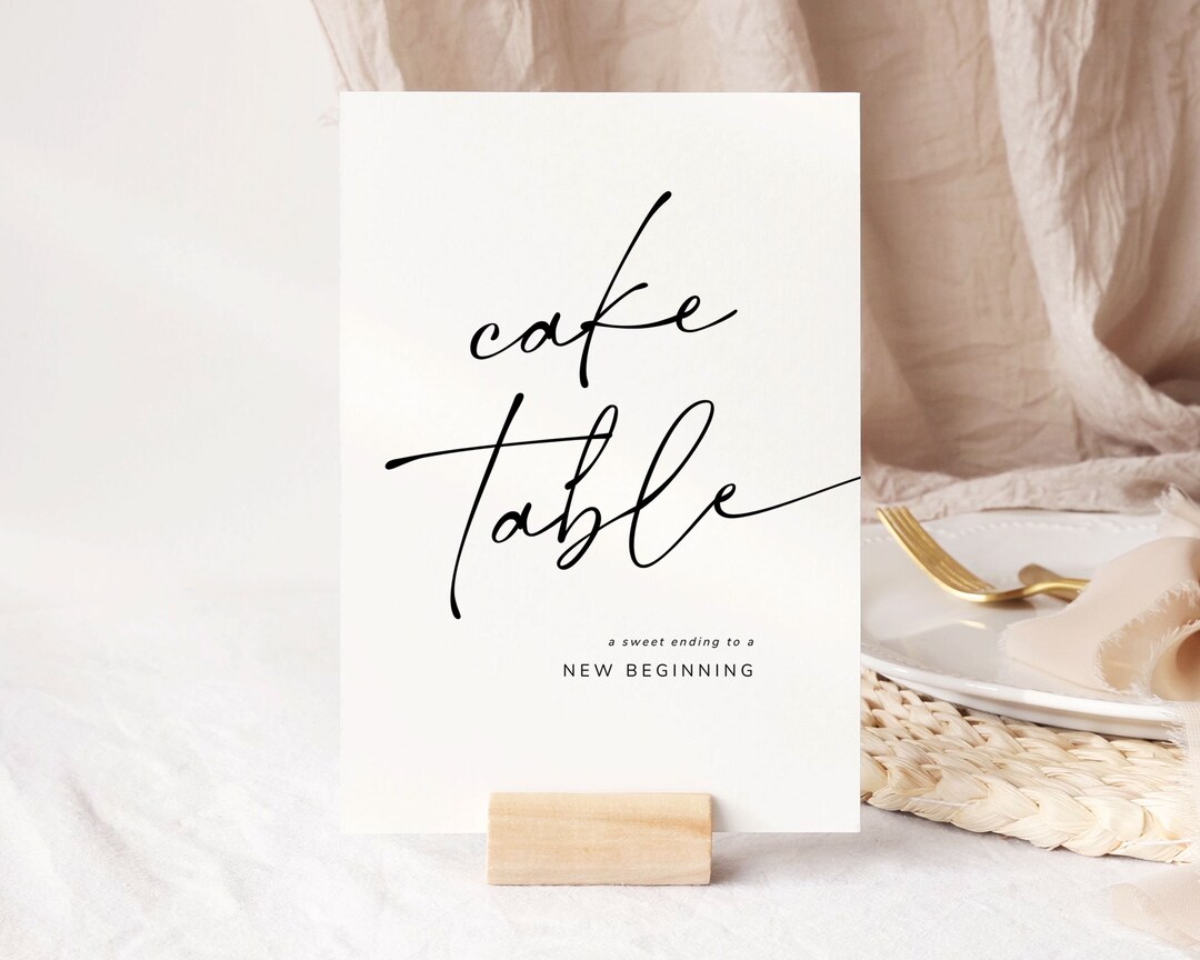 Cake Sign Template, Printable Cake Table Sign Download, Modern Boho ...