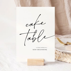 Cake Sign Template, Printable Cake Table Sign Download, Modern Boho ...