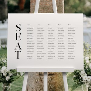 Modern Long Tables Table Plan, Printable Wedding Seating Chart Template ...
