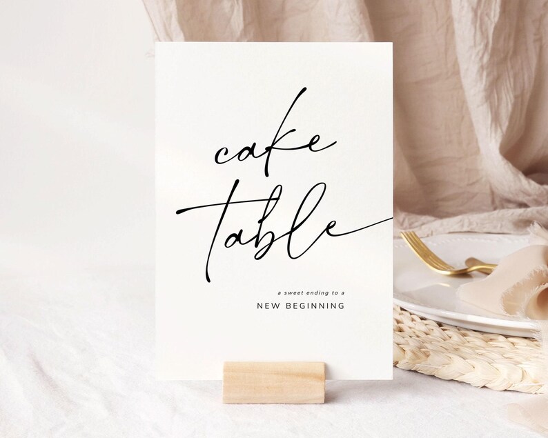 Cake Sign Template, Printable Cake Table Sign Download, Modern Boho ...