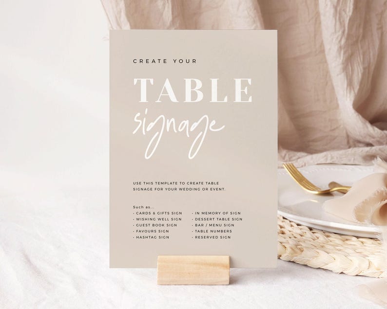 Editable Wedding Sign Bundle, Wedding Table Signs, Desserts, Cards, Bar ...