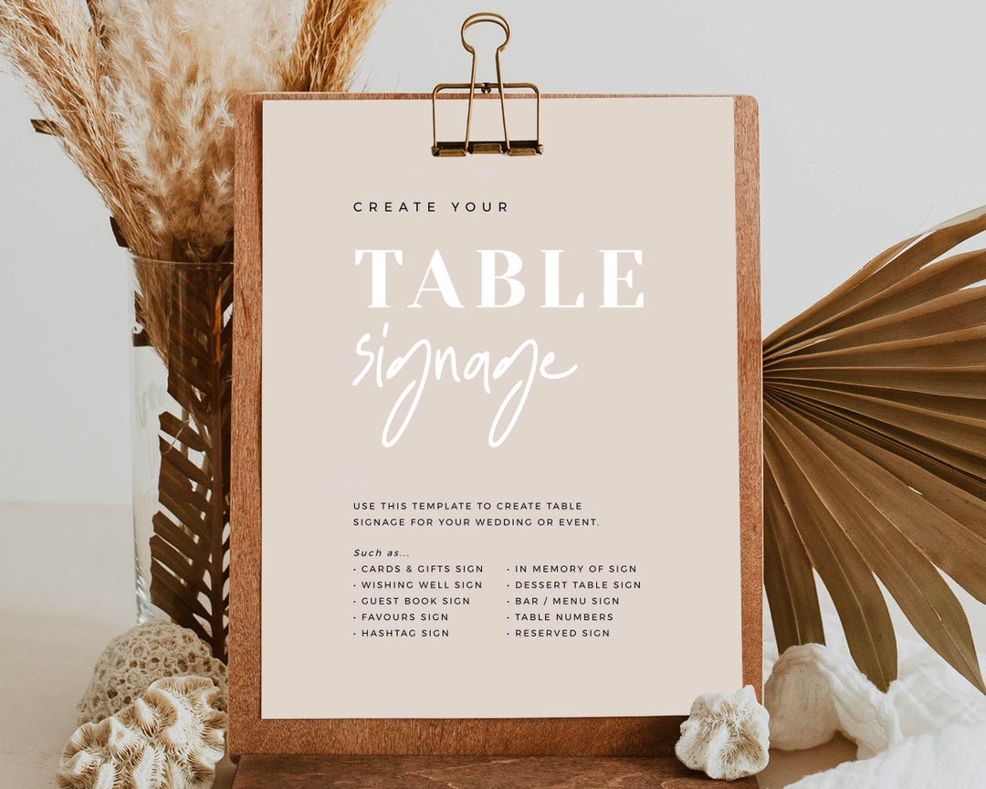 Editable Wedding Sign Bundle, Wedding Table Signs, Desserts, Cards, Bar ...