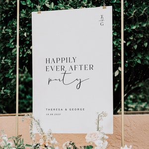 Happily Ever After Party Sign Printable, Elopement Reception Sign ...
