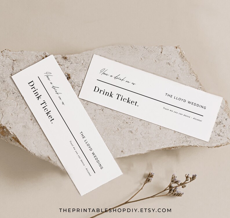 Wedding Drink Tokens Drink Coupon Bar Tokens Modern - Etsy