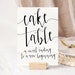 Cake Table Sign, Wedding Cake Table Decor, Cake for Weddings, Cake ...