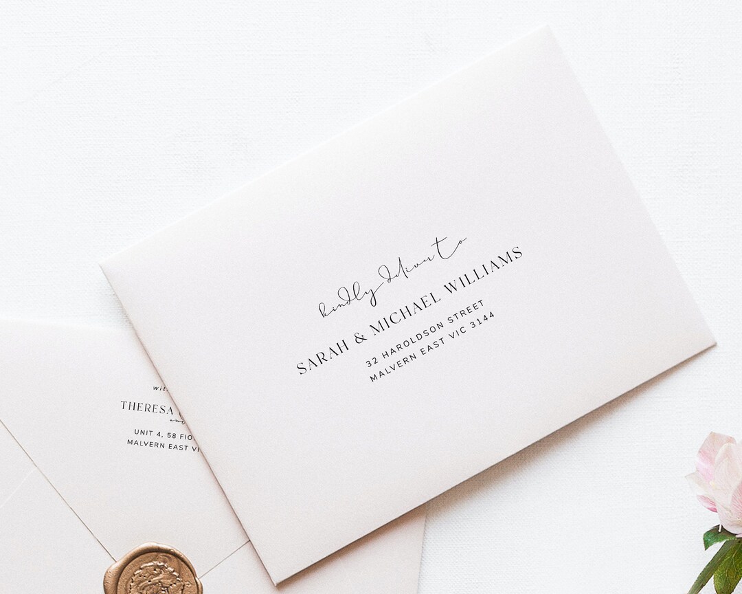 Modern Wedding Envelope Addressing Template, Guest Addressing Wedding ...