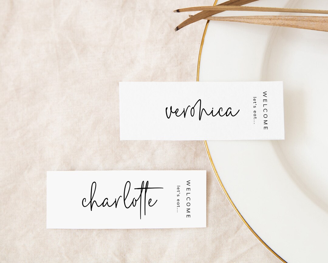 Printable Wedding Place Cards Template, Flat Place Names, Editable ...