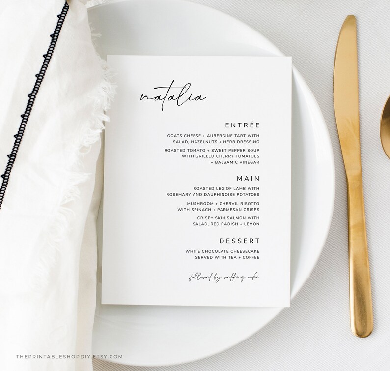 Boho Wedding Menu Template Printable Wedding Menu With Guest - Etsy