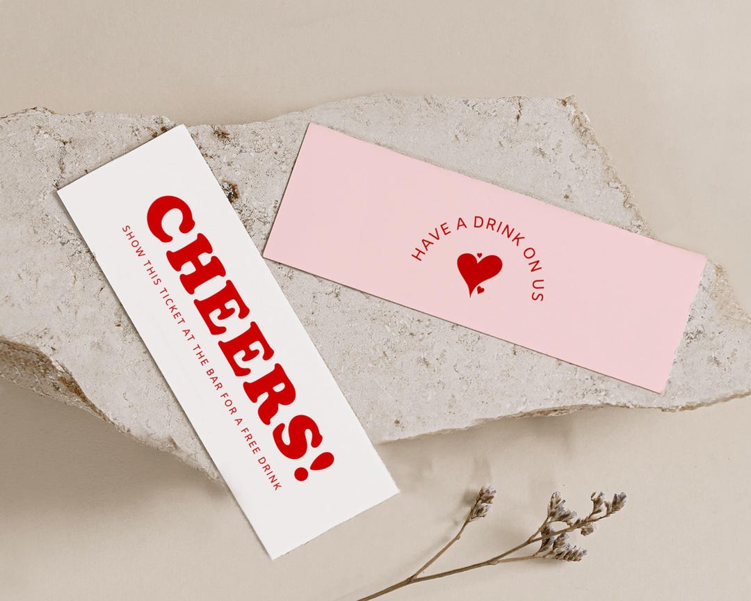 Printable Wedding Drink Tickets, Bar Token (digital Download) - Etsy