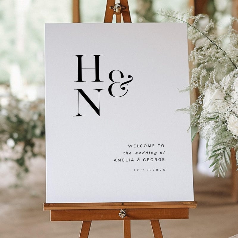 Initial Welcome Sign - Etsy