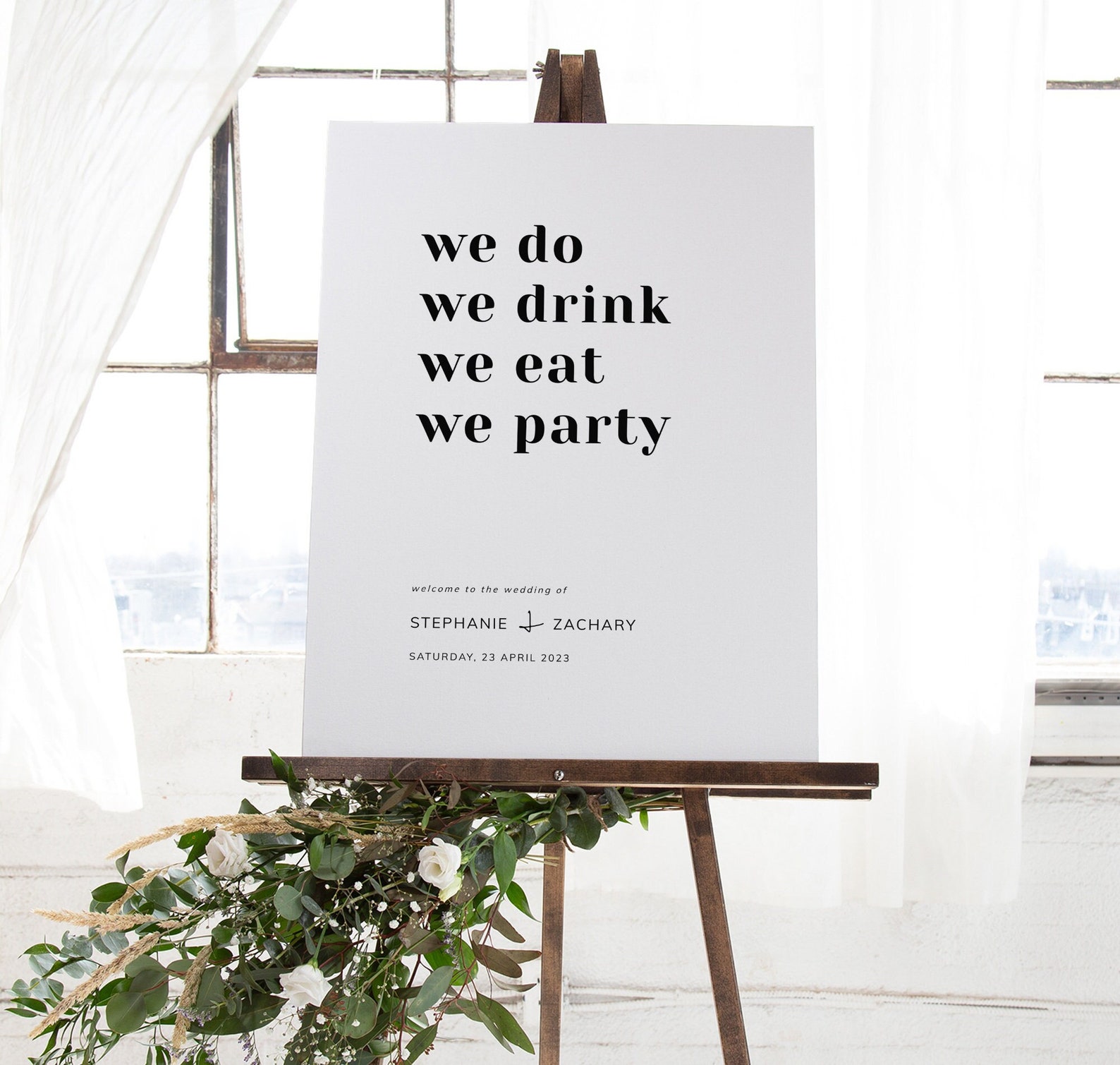 We Do We Drink We Eat We Party Wedding Welcome Sign Simple - Etsy Australia