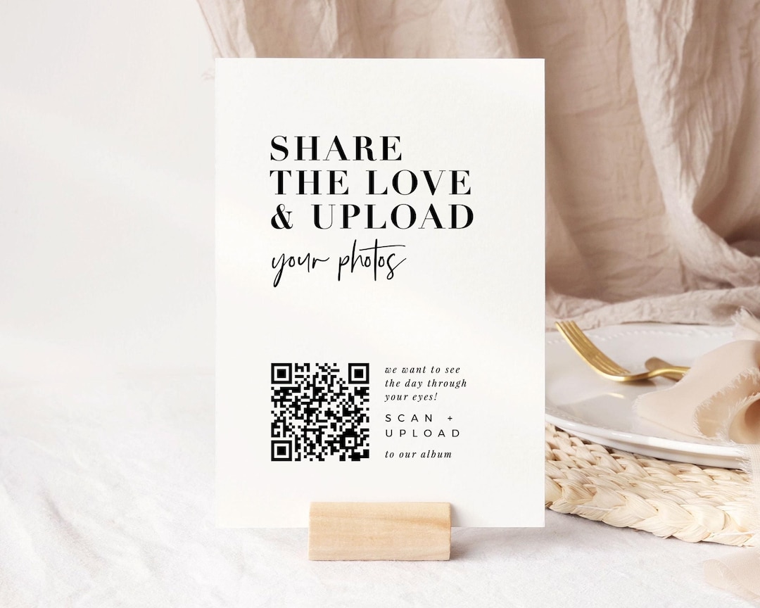 Share the Love Sign Digital Download, Wedding QR Code Sign Template ...