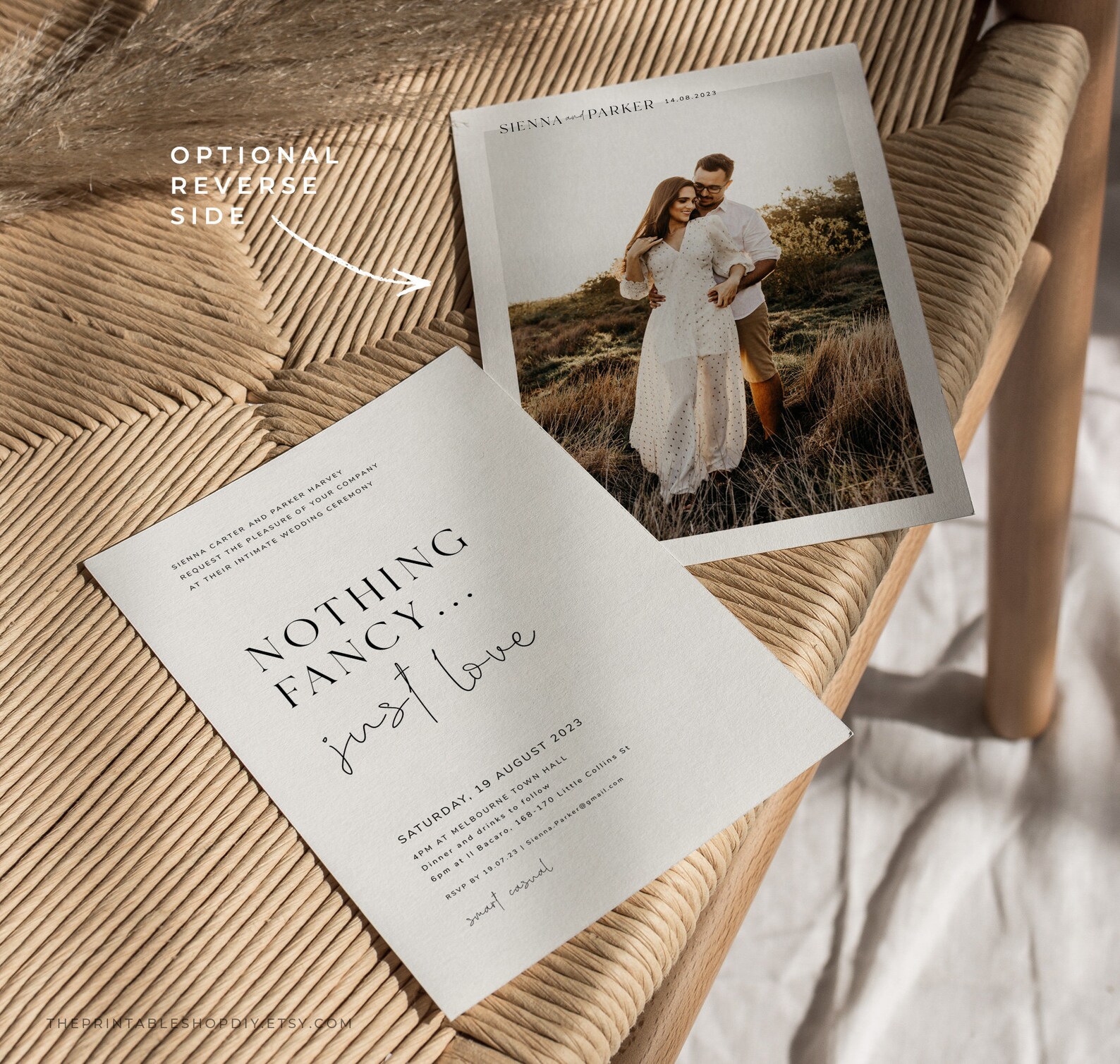 Intimate Wedding Invitation Template Nothing Fancy Just Love - Etsy