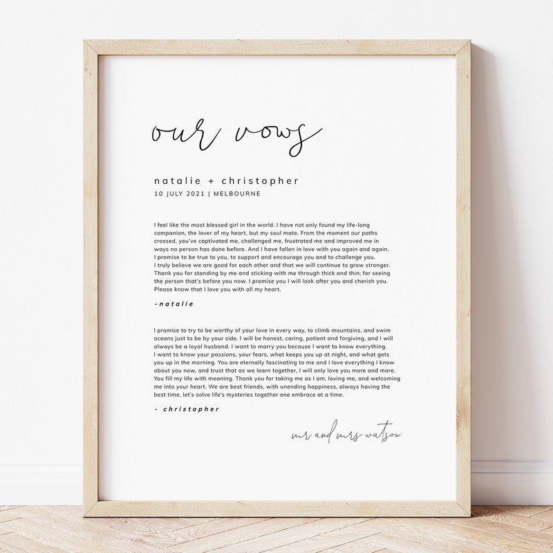 Vow Frame - Etsy