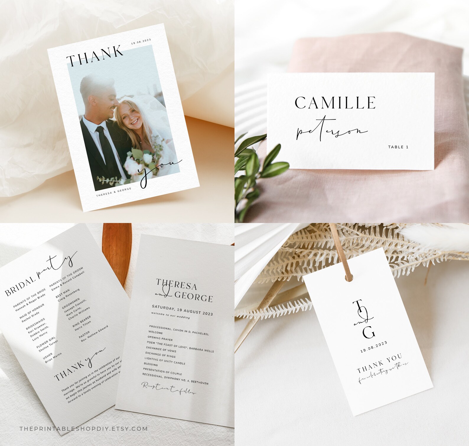 Printable Wedding Invitation Bundle Modern Wedding Invitation | Etsy