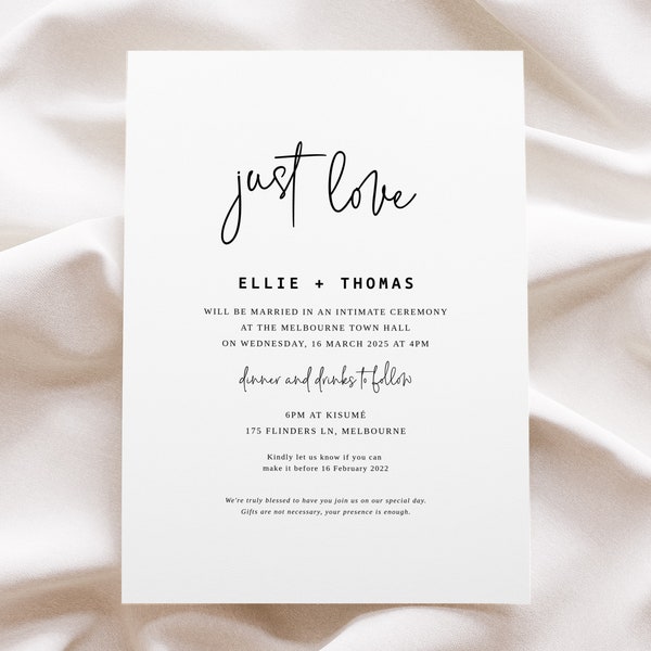 Small Wedding Invitations - Etsy