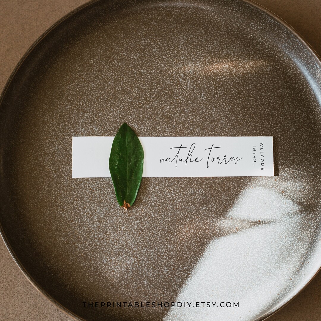 Editable Place Cards Template, Modern Script Place Card, Wedding ...
