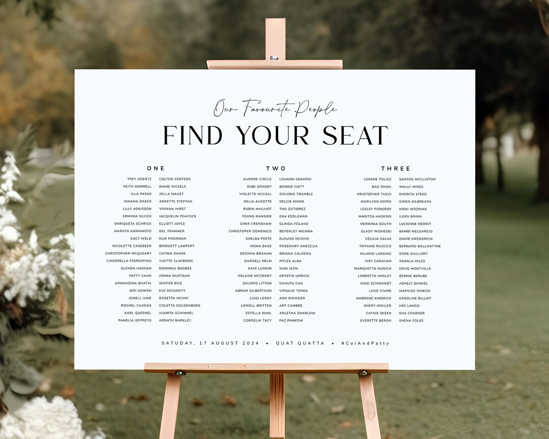 Banquet Seating Chart Download, Our Favourite People Seating Chart ...