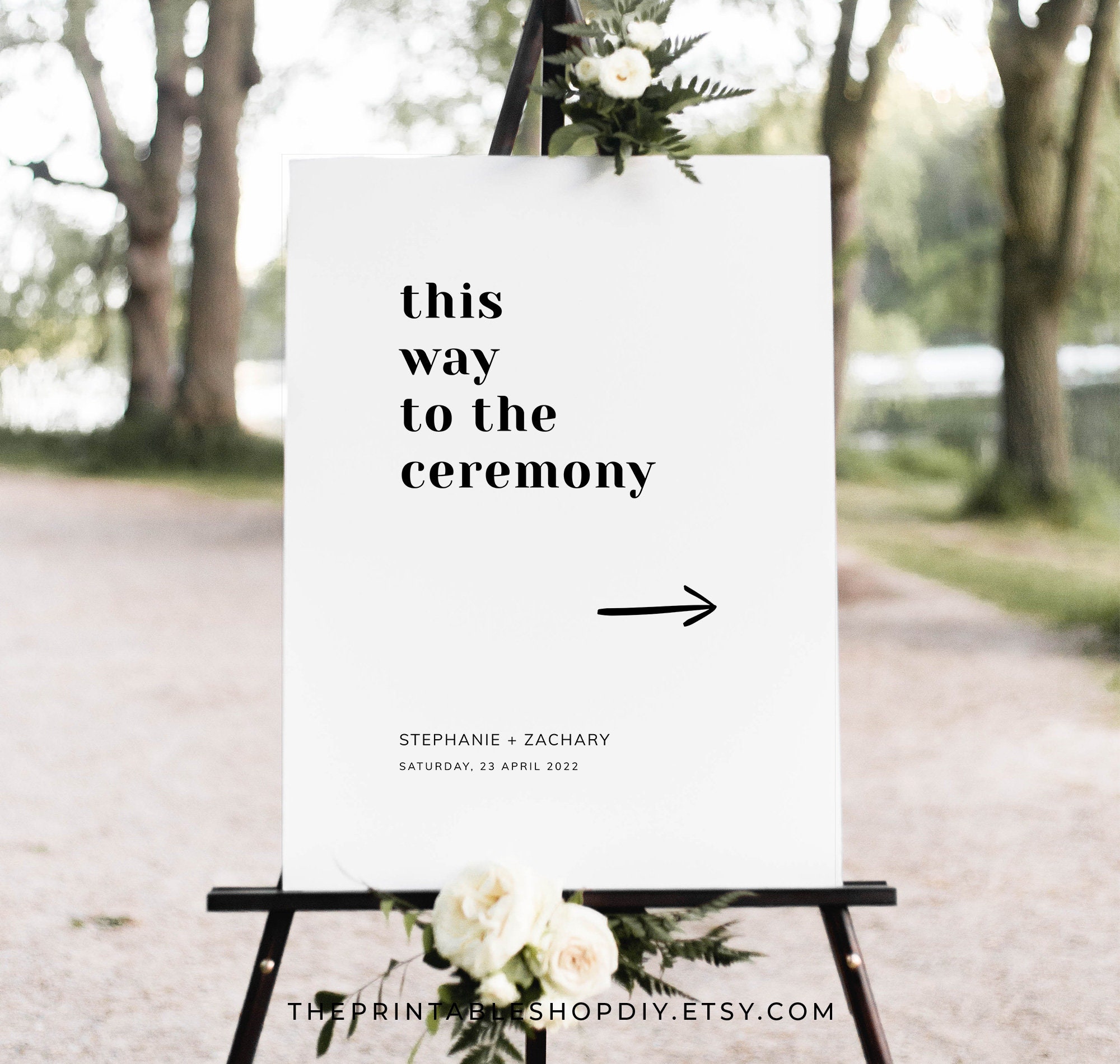 Ceremony Direction Sign Modern Wedding Welcome Sign - Etsy