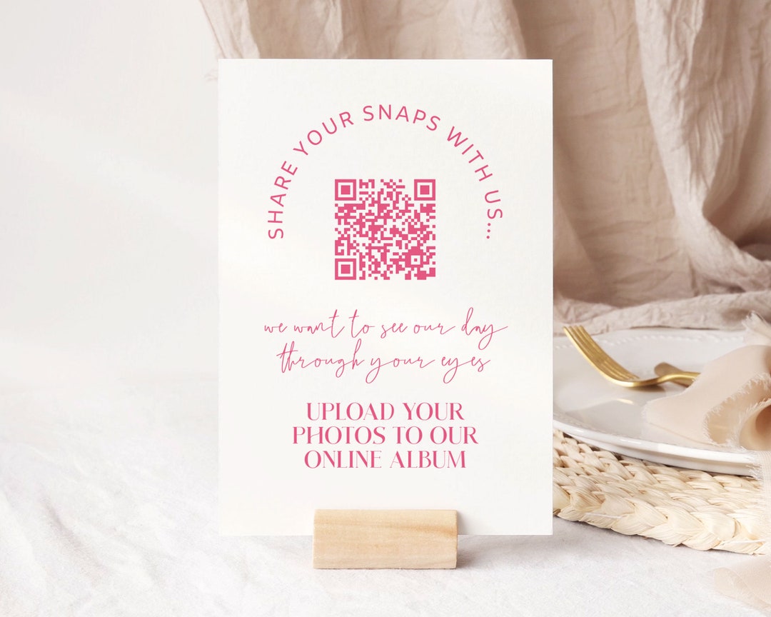Share Your Photos QR Code, Share the Love Sign, Printable Wedding Decor ...