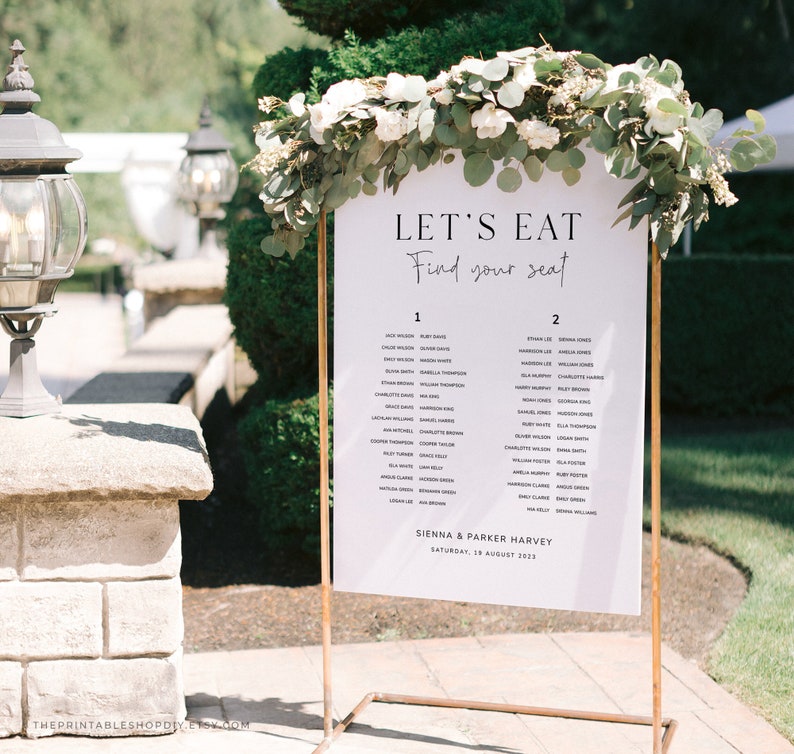 Modern Wedding Seating Chart Long Tables Banquet Table Plan - Etsy