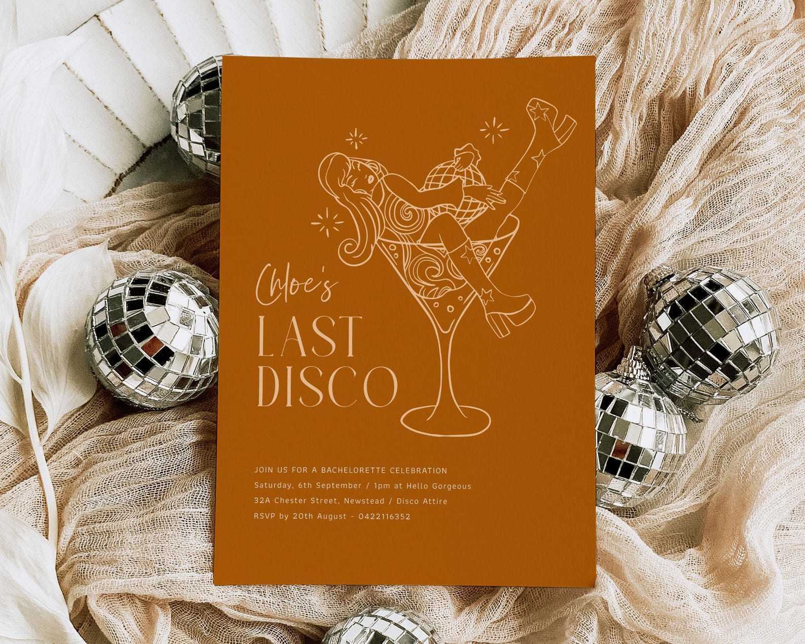 Last Disco Bachelorette Invite Template, Printable Hens Party ...