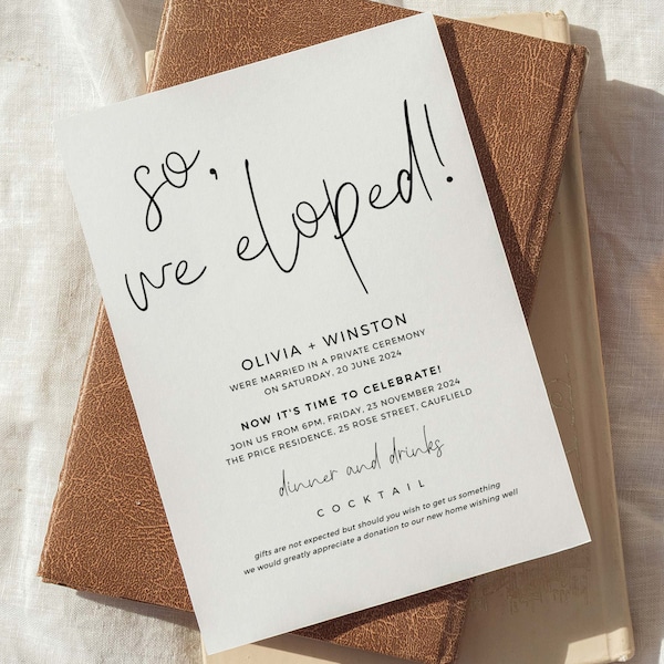 Wedding Invitations Already Married - Etsy