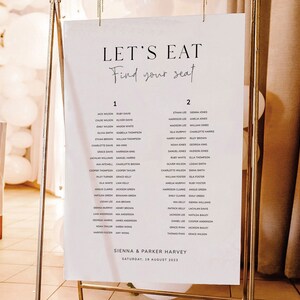 Modern Wedding Seating Chart Long Tables, Banquet Table Plan, Printable ...